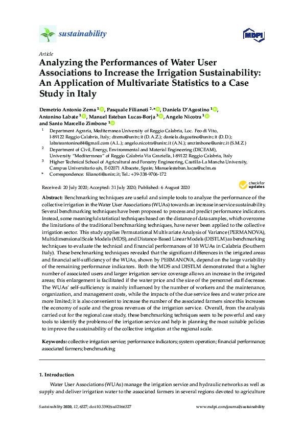 (PDF) Analyzing the Performances of Water User Associations to Increase ...