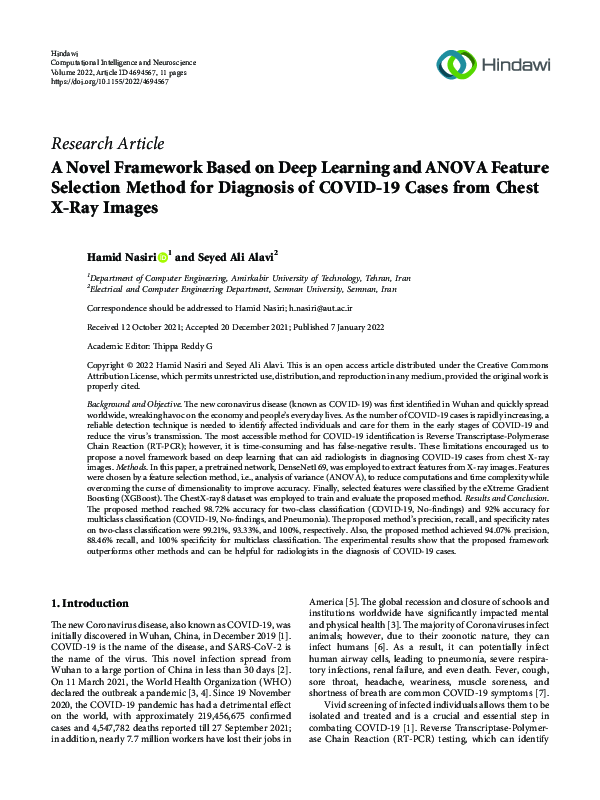 (PDF) A Novel Framework Based on Deep Learning and ANOVA Feature Selection Method for Diagnosis ...