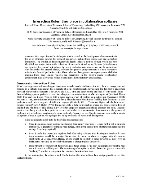 (PDF) Interaction rules