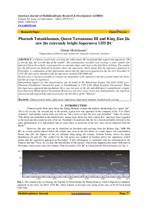 (PDF) Pharaoh Tutankhamun, Queen Tawananna III and King Jian Jia saw ...