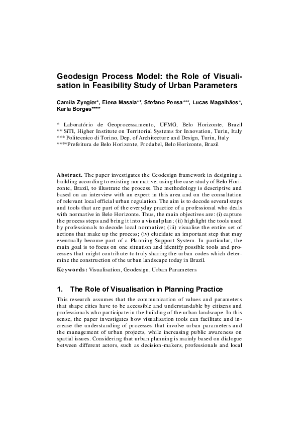 (PDF) Geodesign Process Model: the Role of Visualisation in Feasibility ...