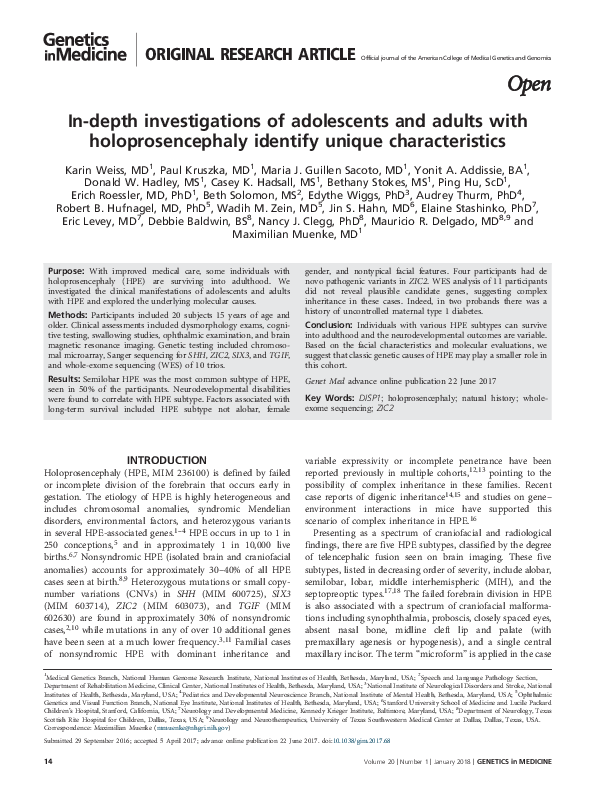 (PDF) In-depth investigations of adolescents and adults with ...