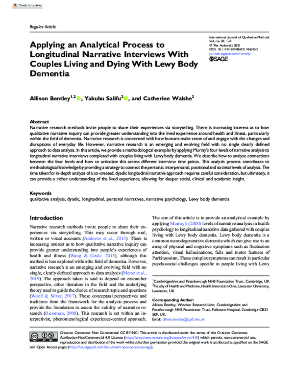 (PDF) Applying an Analytical Process to Longitudinal Narrative ...