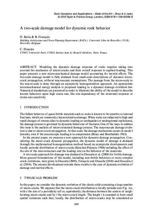 (PDF) A two-scale damage model for dynamic rock behavior