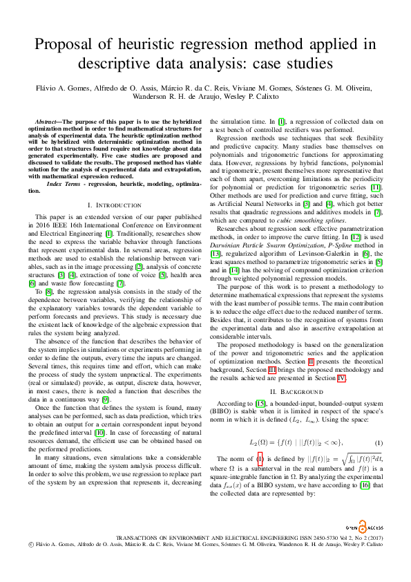 (PDF) Proposal of heuristic regression method applied in descriptive data analysis: case studies