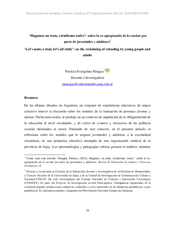 (PDF) Hagamos un trato, estudiemos todxs: sobre la re-apropiación de lo ...
