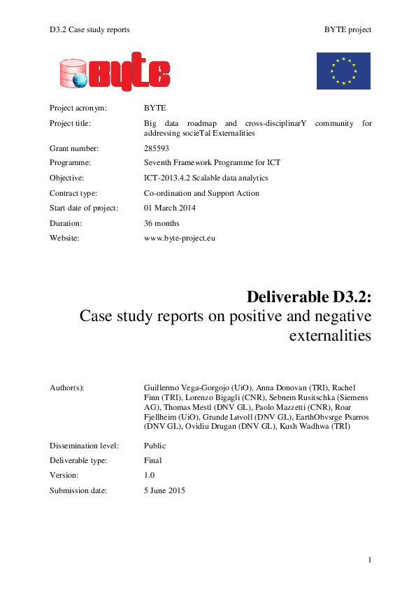 (PDF) Case Study Reports On Positive And Negative Externalities