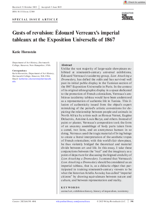 (PDF) Gusts of revulsion: Édouard Verreaux's imperial tableaux at the ...