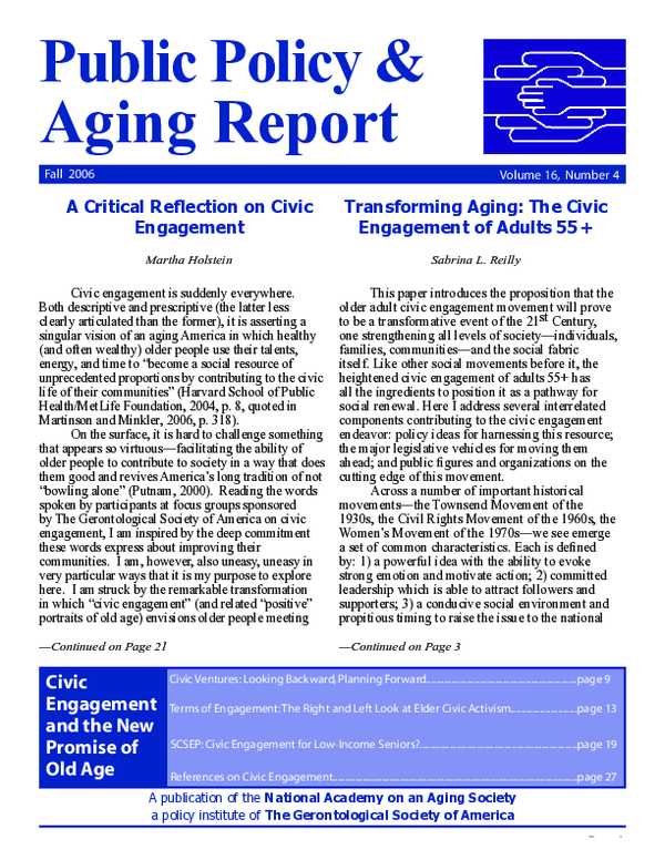 (PDF) A Critical Reflection on Civic Engagement