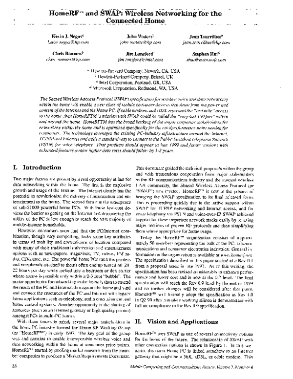 (PDF) HomeRF™ and SWAP
