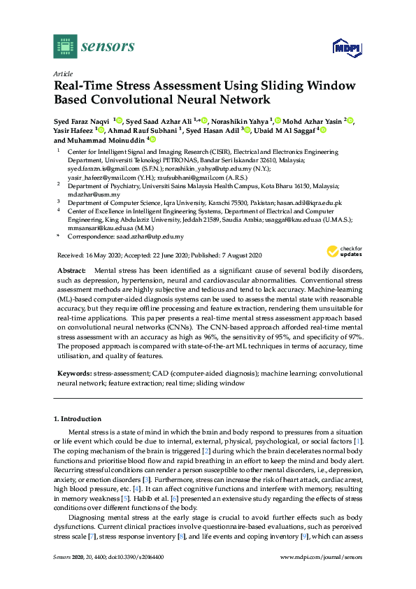 (PDF) Real-Time Stress Assessment Using Sliding Window Based Convolutional Neural Network