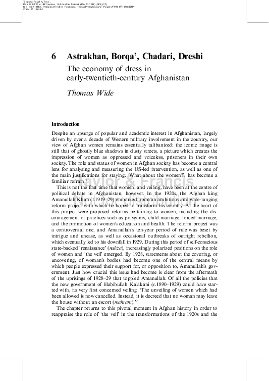 (PDF) Astrakhan, Borqa', Chadari, Dreshi: The Economy of Dress in early ...