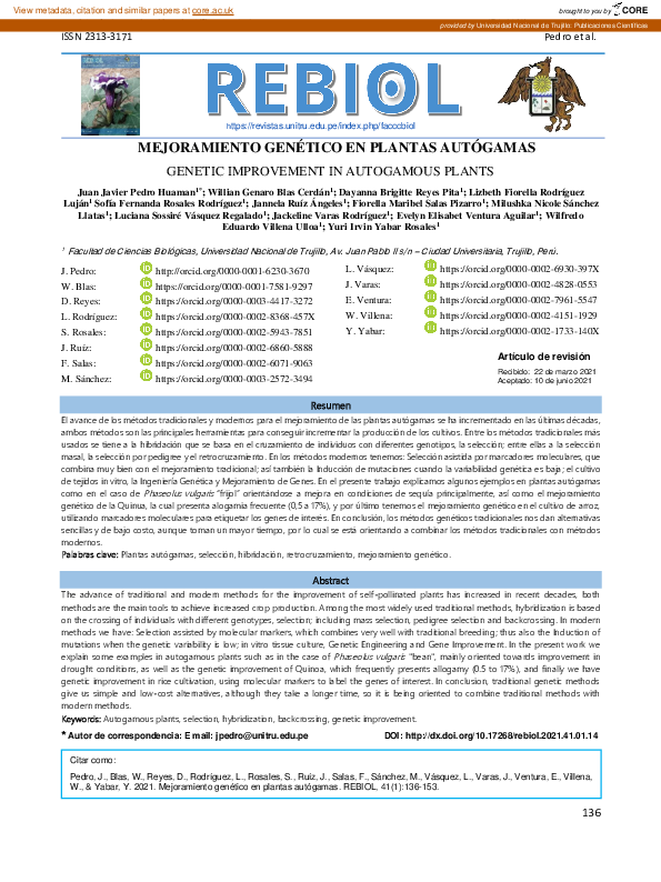 (PDF) Mejoramiento Genético en Plantas Autógamas