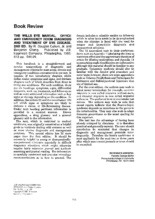 (PDF) The Wills Eye Manual: Office and Emergency Room Diagnosis and ...