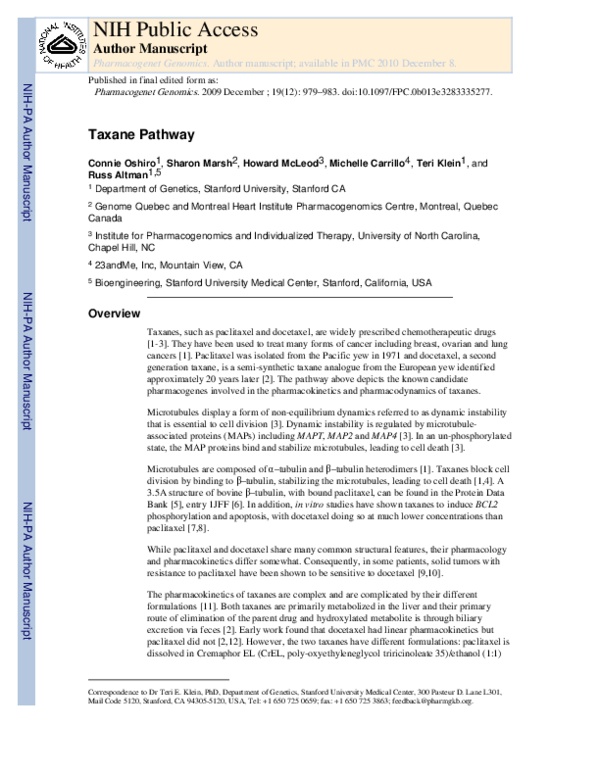 (PDF) Taxane pathway