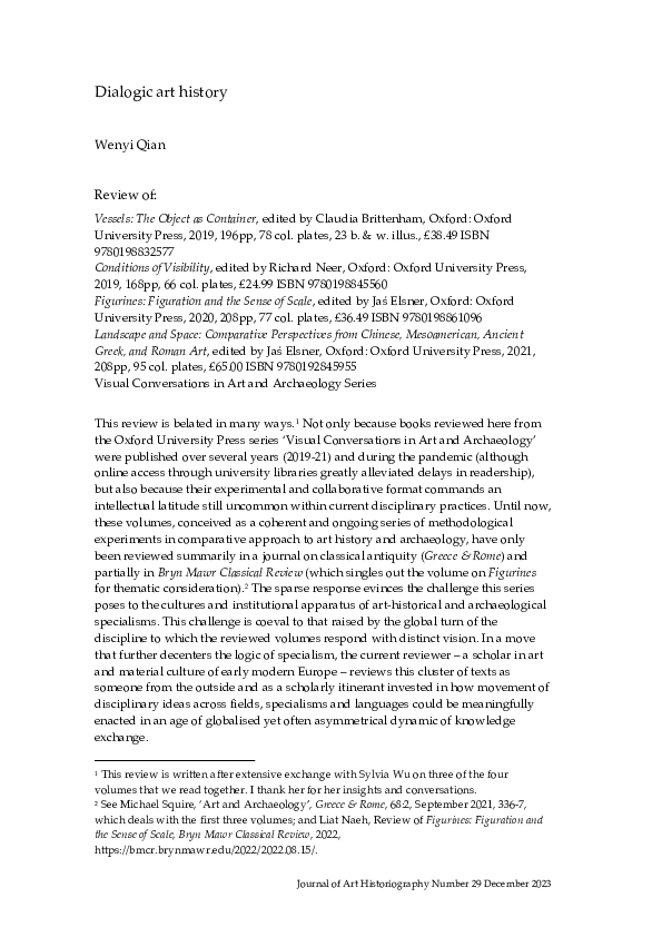 (PDF) Dialogic art history