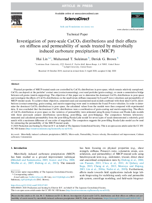 Pdf Investigation Of Pore Scale Caco3 Distributions And Their Effects On Stiffness And
