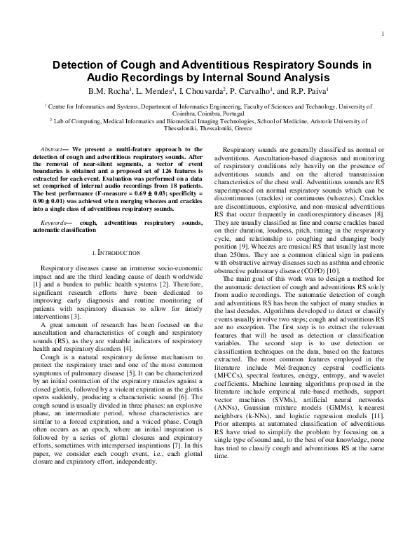 (PDF) Detection of Cough and Adventitious Respiratory Sounds in Audio ...
