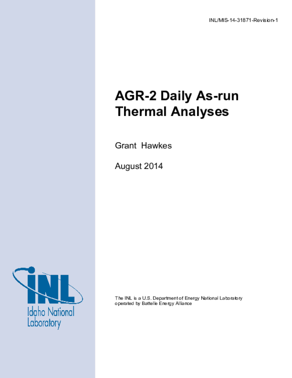 (PDF) AGR-2 Daily As-run Thermal Analyses
