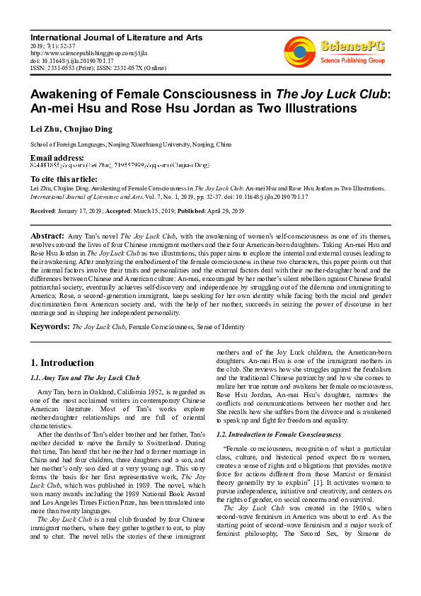 (PDF) The Joy Luck Club