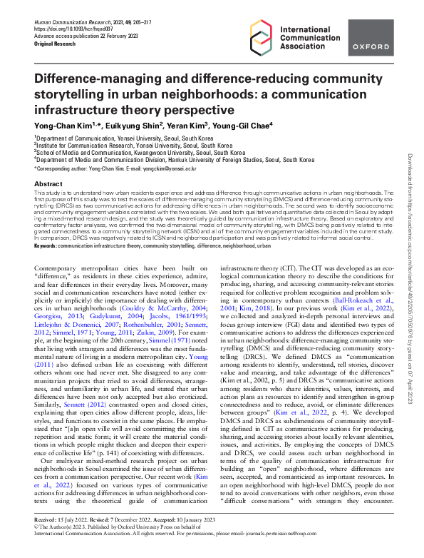 (PDF) Difference-managing and difference-reducing community ...