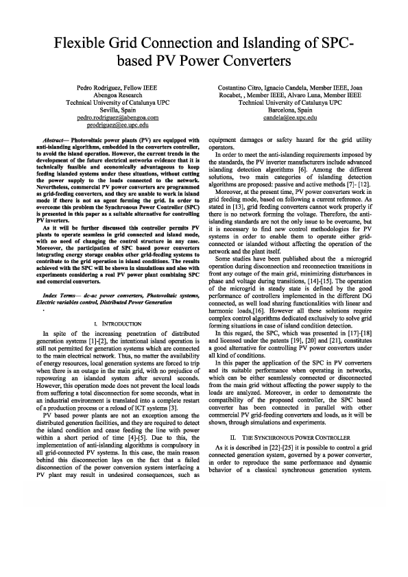 (PDF) Flexible grid connection and islanding of SPC-based PV power ...