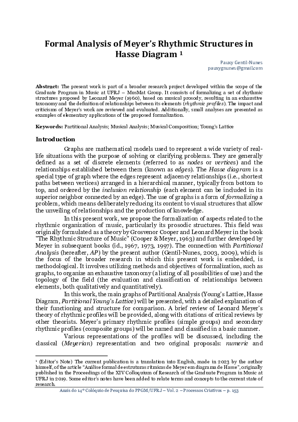 (PDF) Formal Analysis of Meyer's Rhythmic Structures in Hasse Diagram