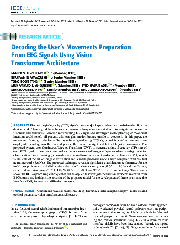 (PDF) Decoding the User’s Movements Preparation From EEG Signals Using ...