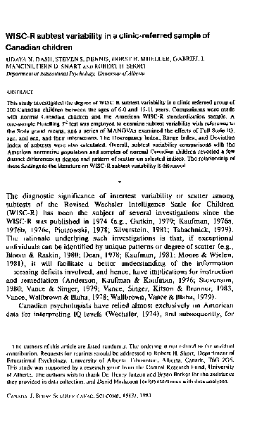 (PDF) WISC-R subtest variability in a clinic-referred sample of ...