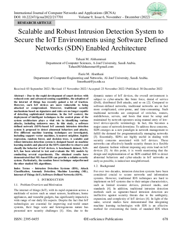 (PDF) Scalable and Robust Intrusion Detection System to Secure the IoT Environments using ...