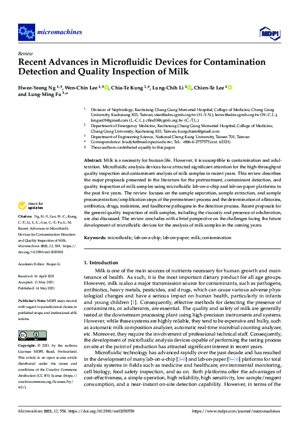 (PDF) Recent Advances in Microfluidic Devices for Contamination Detection and Quality Inspection ...