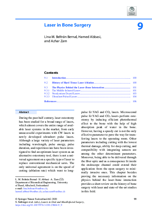 (PDF) Laser in Bone Surgery
