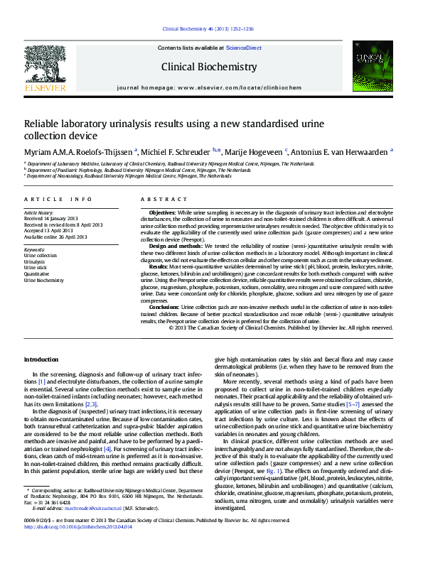 (PDF) Reliable laboratory urinalysis results using a new standardised ...