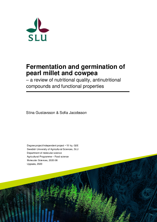 (PDF) Fermentation and germination of pearl millet and cowpea – a ...