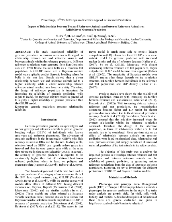 (PDF) Impact of Relationships between Test and Reference Animals and ...