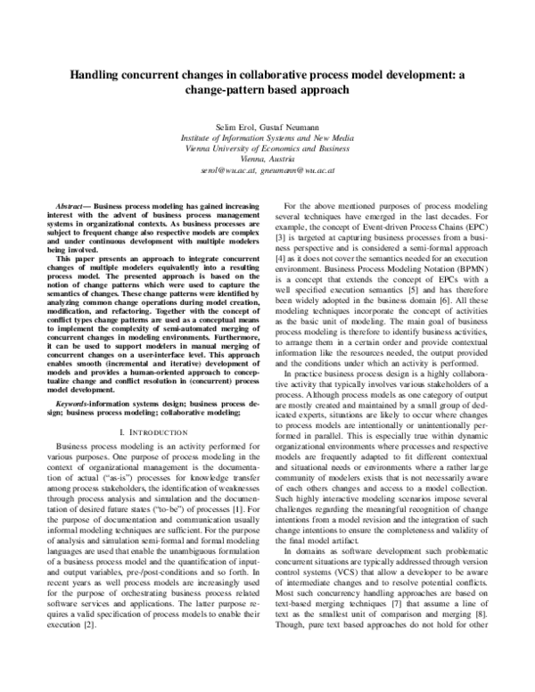 (PDF) Handling Concurrent Changes in Collaborative Process Model ...