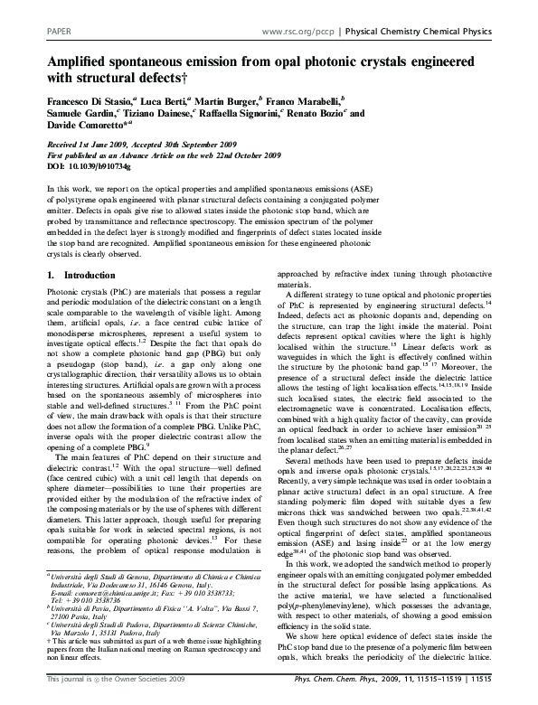 (PDF) Amplified spontaneous emission from opal photonic crystals ...