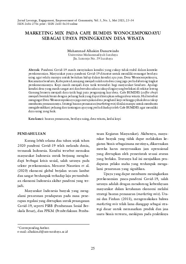 (PDF) Marketing MIX Pada Cafe Bumdes Wonocempokoayu Sebagai Upaya ...
