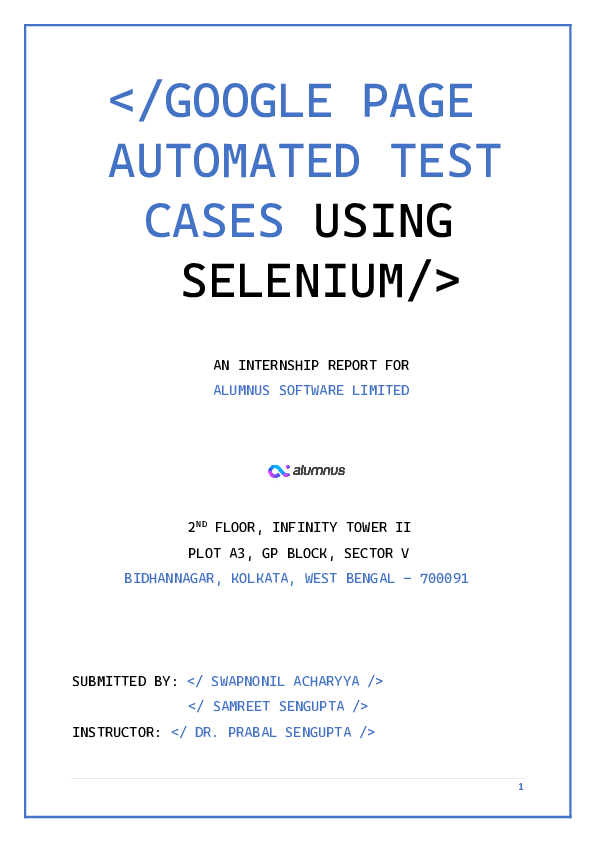 (PDF) GOOGLE PAGE AUTOMATED TEST CASES USING SELENIUM