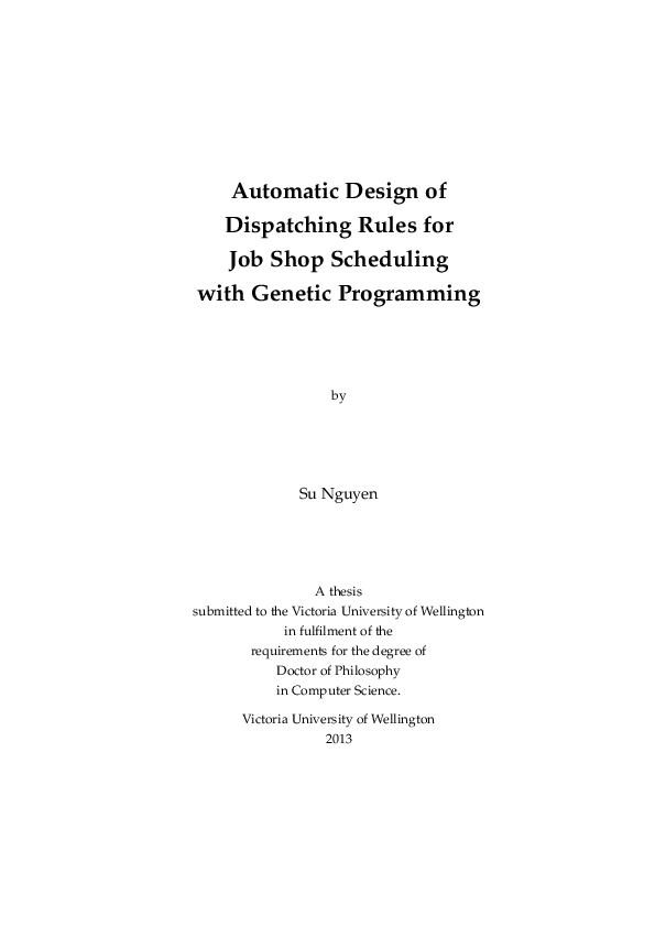 (PDF) Automatic Design of Dispatching Rules for Job Shop Scheduling with Genetic Programming