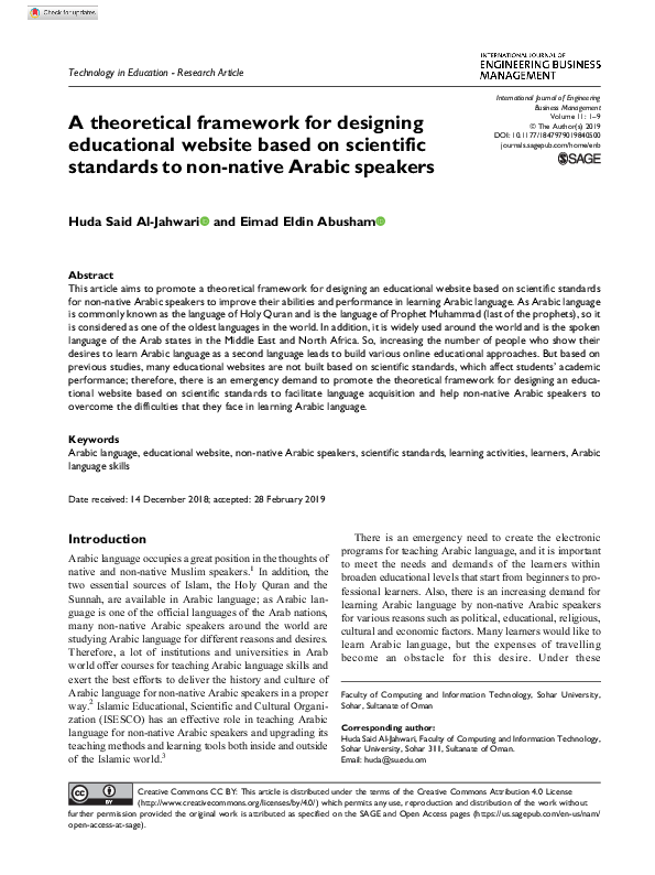 (PDF) A theoretical framework for designing educational website based ...