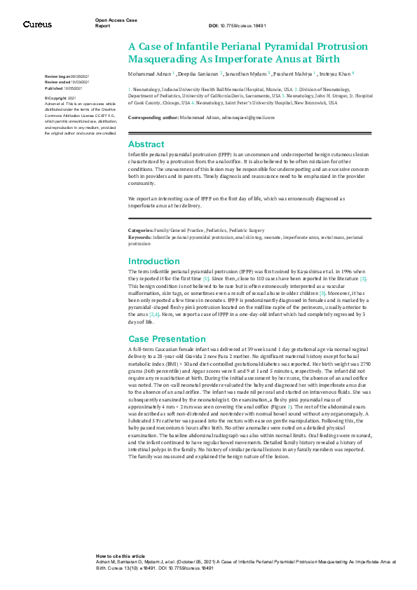 (PDF) A Case of Infantile Perianal Pyramidal Protrusion Masquerading As ...
