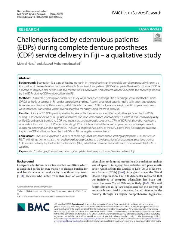 (PDF) Challenges faced by edentulous patients (EDPs) during complete ...