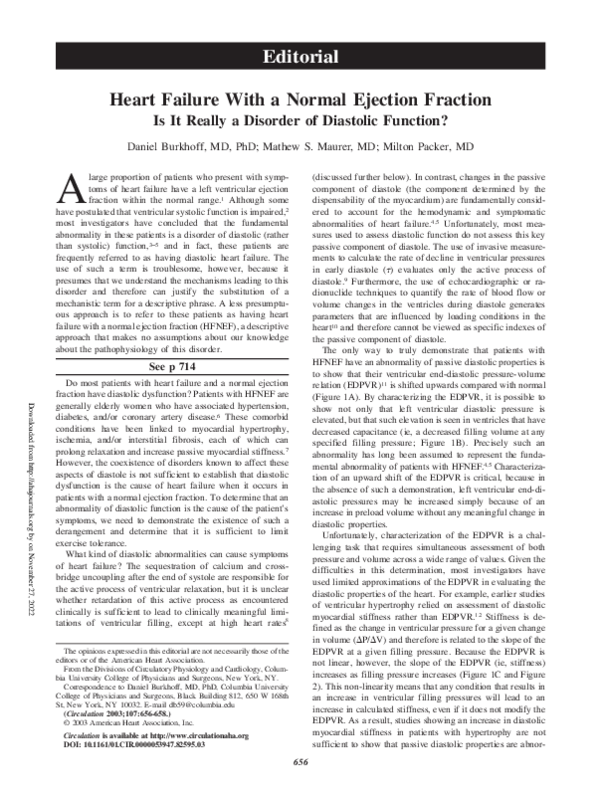 (PDF) Diastolic Function? Heart Failure With a Normal Ejection Fraction ...