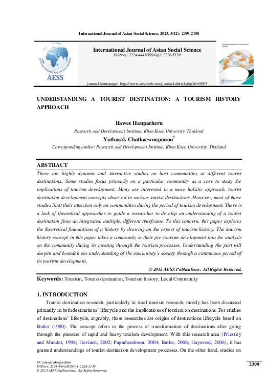 (PDF) Understanding a Tourist Destination: A Tourism History Approach ...
