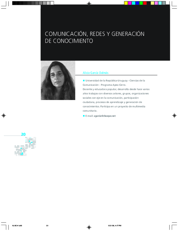 (PDF) Comunicación, redes y generación de conocimiento