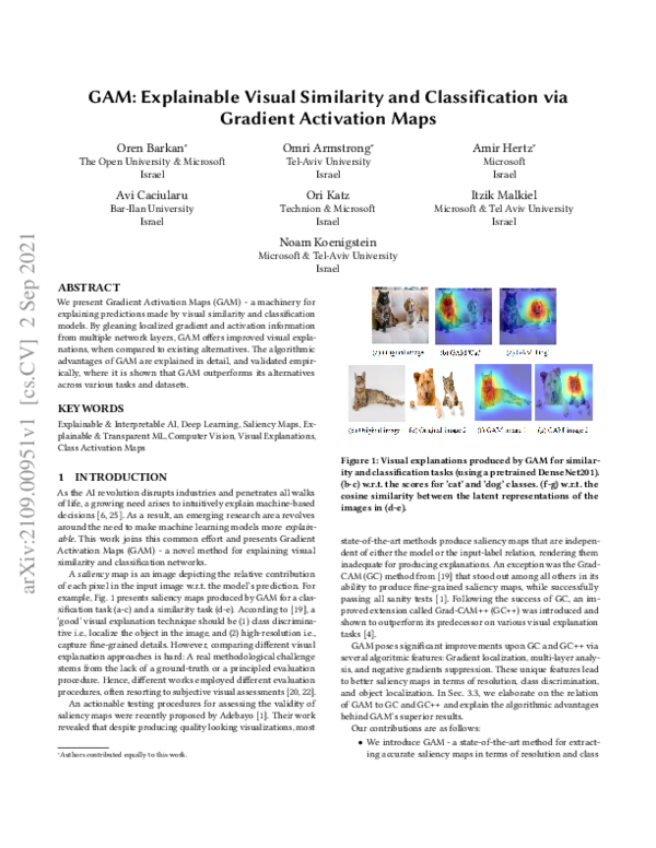 (PDF) GAM: Explainable Visual Similarity and Classification via Gradient Activation Maps