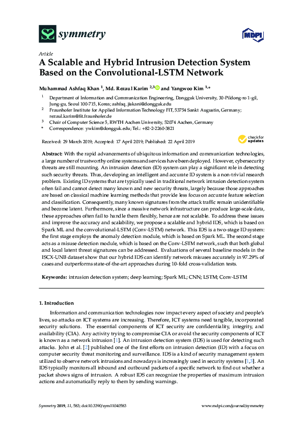 (PDF) A Scalable and Hybrid Intrusion Detection System Based on the Convolutional-LSTM Network