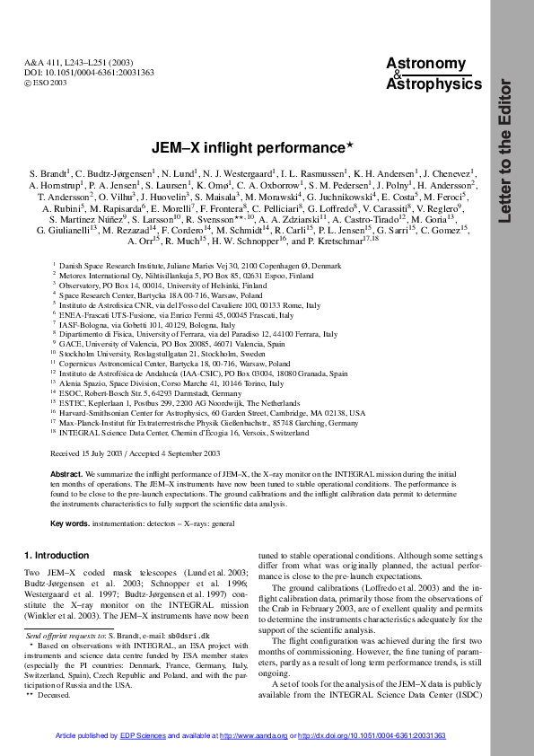 (PDF) JEM–X inflight performance