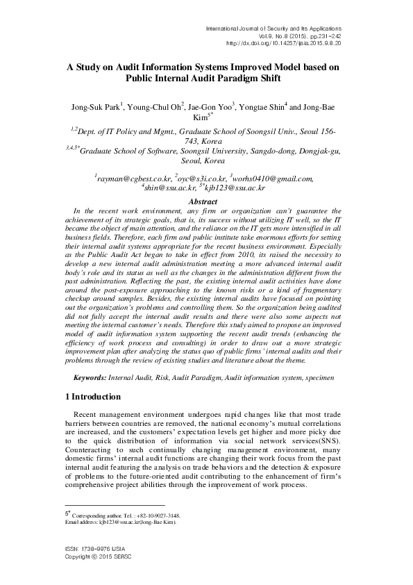 (PDF) A Study on Audit Information Systems improved model based on ...